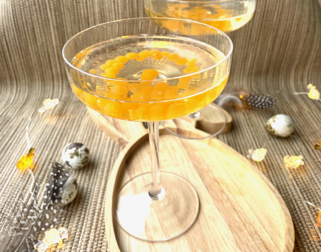 Mimosa 2.0 met eetbare parels - My happy kitchen & lifestyle